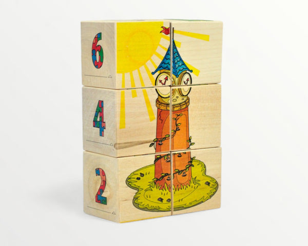 Wooden picture blocks - store and arrange - 6 pcs